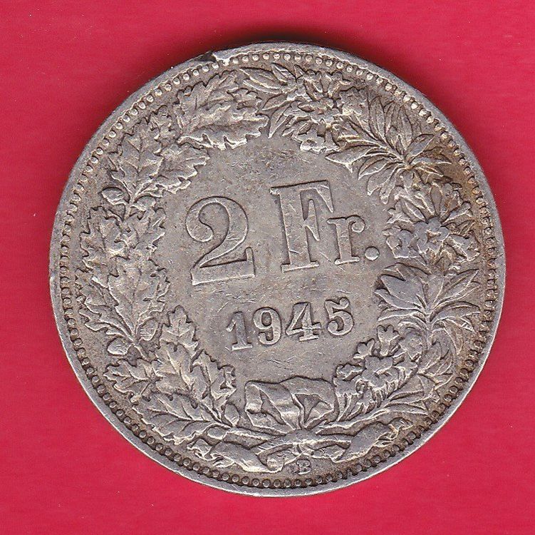Silbermünze 2 Franken 1945, Helvetia (Gebraucht) in Oberrieden für CHF 6 – mit Lieferung auf ...