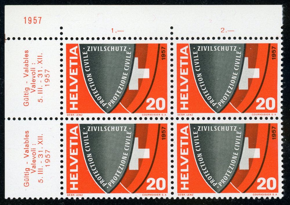 FWM Viererblock **: 330 Zivilschutz, 1957 (Neu (gemäss Beschreibung)) in Goldswil für CHF 2 ...