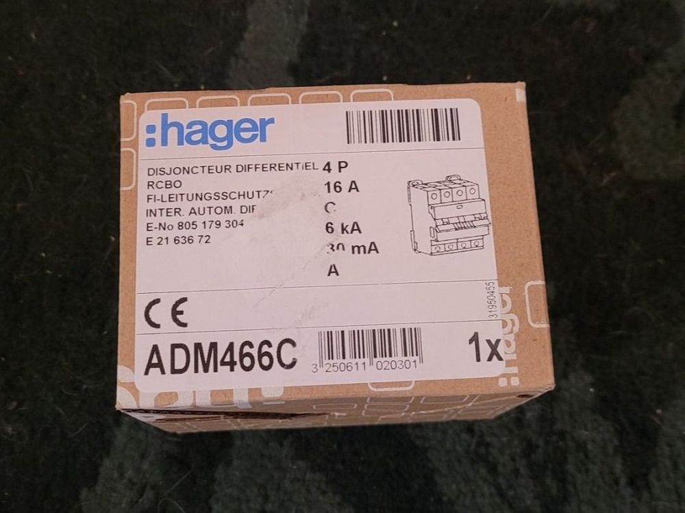 FI/LS-Schalter Hager 4P 6kA C 16A 30mA A (Neu (gemäss Beschreibung)) in Bulle für CHF 94 – mit ...