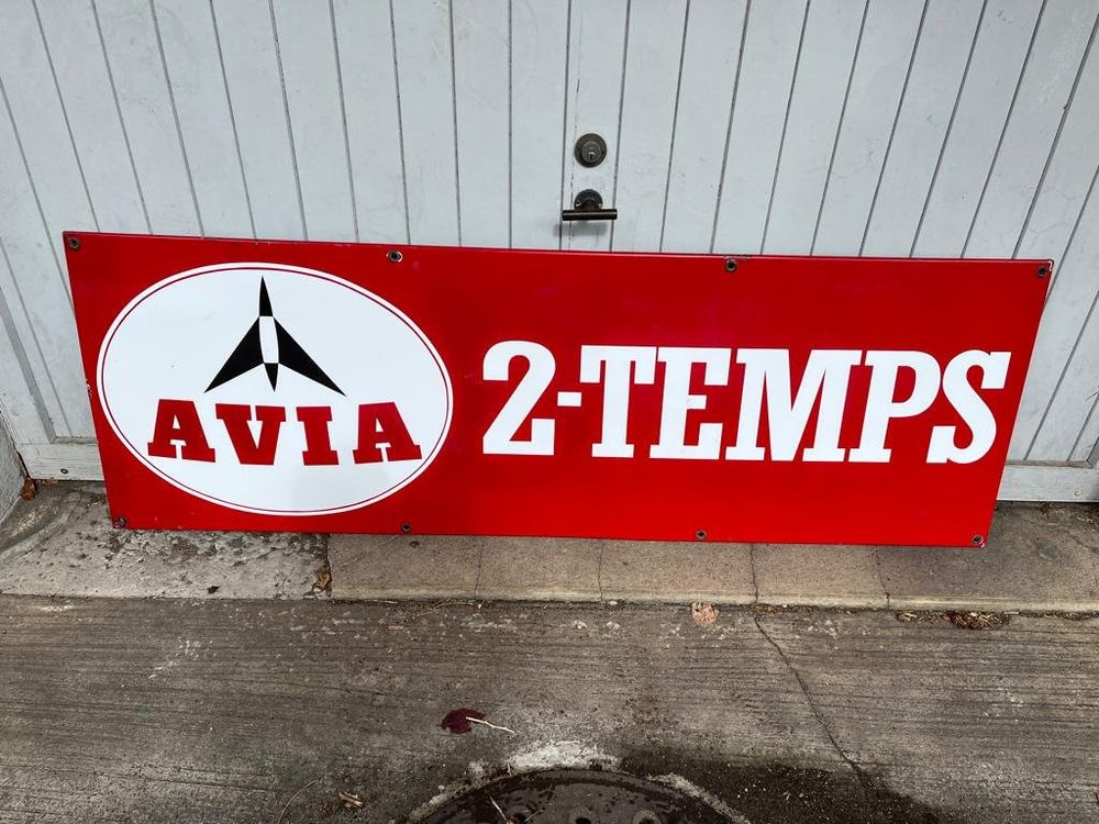 Emaille Schild / AVIA 2-Temps / original | Kaufen auf Ricardo