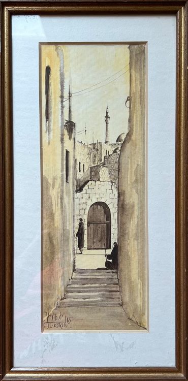 Stadtszene Jerusalem Aquarell Signiert | Kaufen auf Ricardo