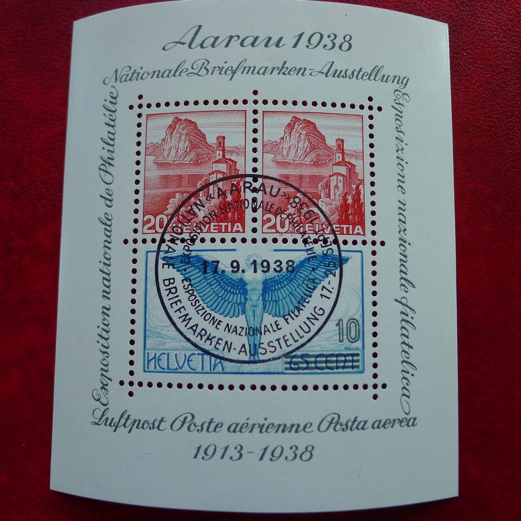 1938, W11 (AARAU-Block) in bester Erhaltung, Ersttag, 80.-+ (Gebraucht) in Sursee für CHF 1 ...