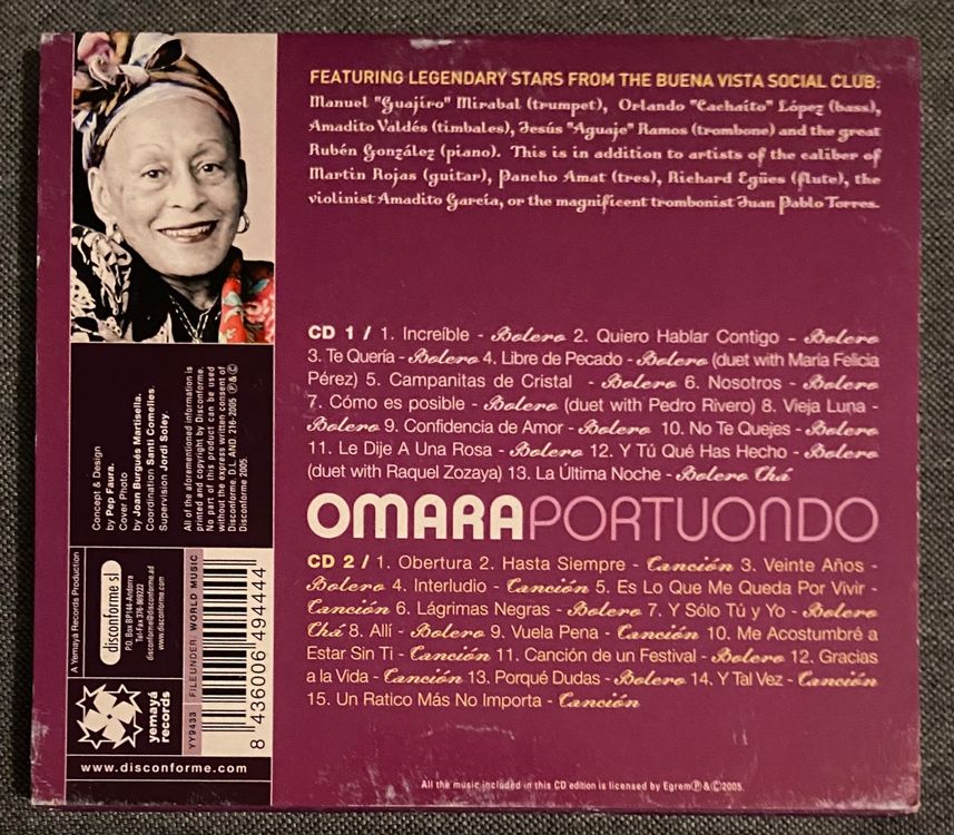2 CDs Omara Portuondo • Lagrimas Negras • Cuba • Jazz (Gebraucht) in ...