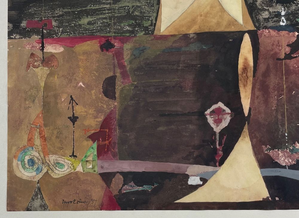 Imre Reiner (1900-1987) grosses Aquarell (Gebraucht) in Root für CHF ...