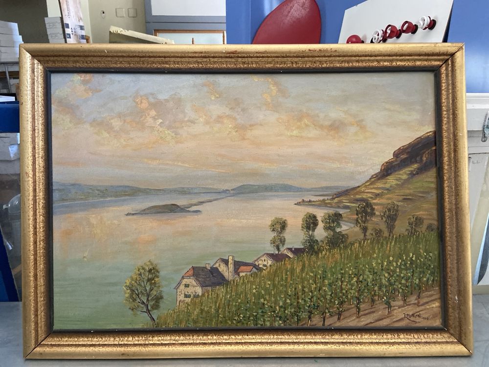 Gemälde J.M. Erni 1940 - Bielersee Landschaft (Gebraucht) in Wangen an der Aare für CHF 900 ...