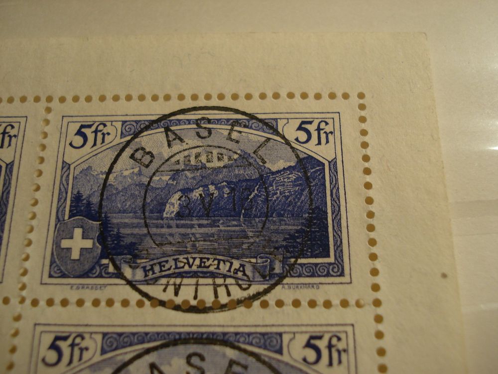 4erblock 5.- Rütli1914, 4 saubere Voll-o Basel (Gebraucht) in Niederwil AG für CHF 9.3 – mit ...