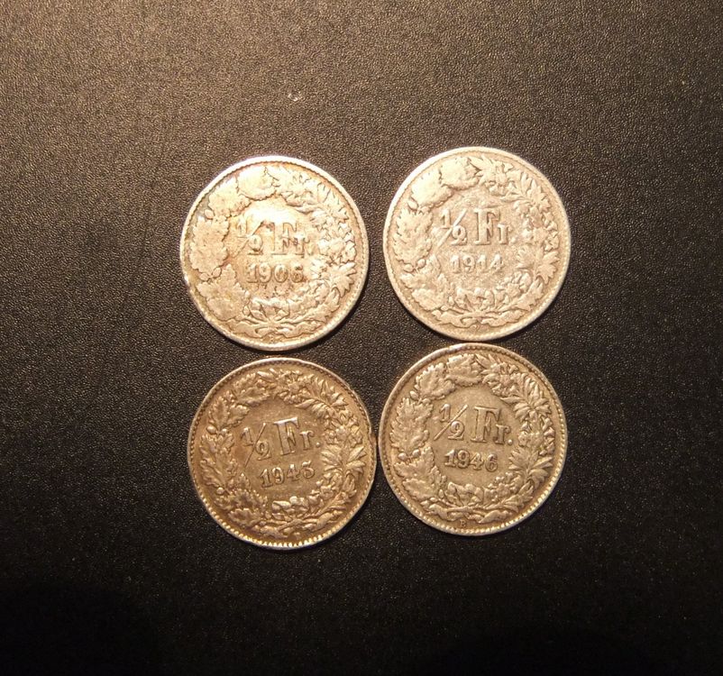 4 x 50 Rappen Silbermünze | Kaufen auf Ricardo
