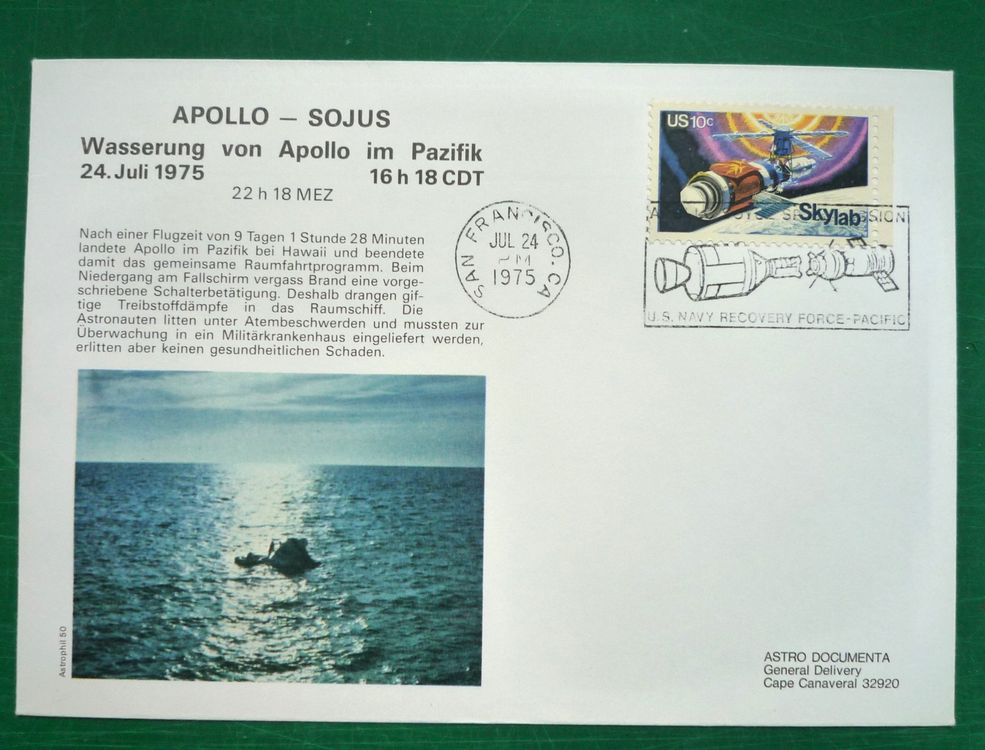 APOLLO - SOJUS, Wasserung von Apollo im Pazifik, 24. Juli 75 (Neu ...