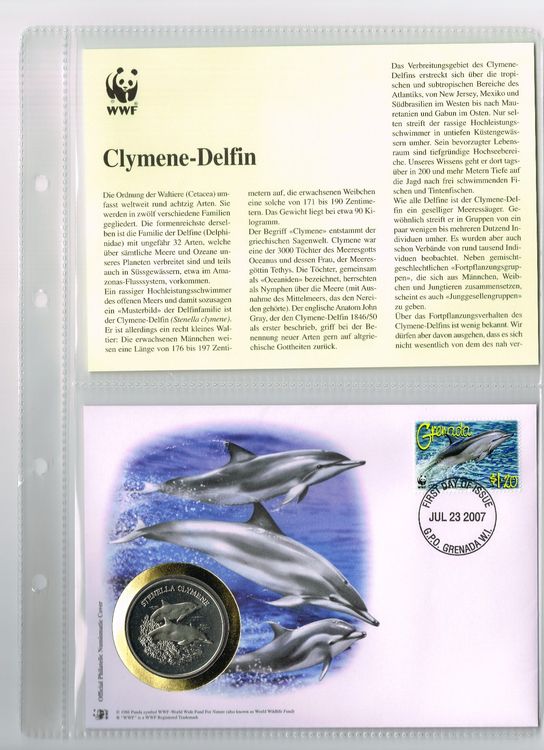 Clymene-Delfin_2007_WWF_Münzbrief mit Beschreibung | Kaufen auf Ricardo