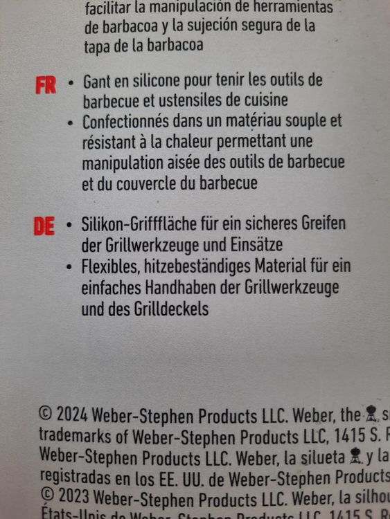 WEBER Grillhandschuh S/M (Neu (gemäss Beschreibung)) in Beinwil am See ...