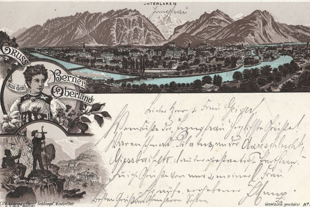 Interlaken; Gruss aus dem Berner Oberland - (1898) | Kaufen auf Ricardo