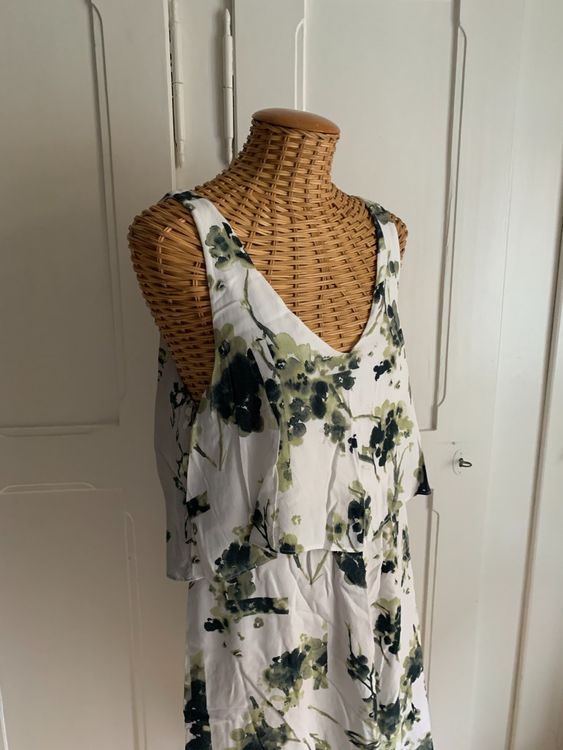 MINT VELVET - Kleid weiss-olivgrün geblümt 40 | Kaufen auf Ricardo