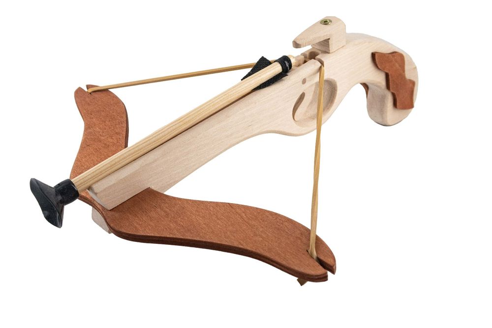 Pistolen Armbrust mit 3 Pfeil Holz Naturspielzeug | Kaufen auf Ricardo