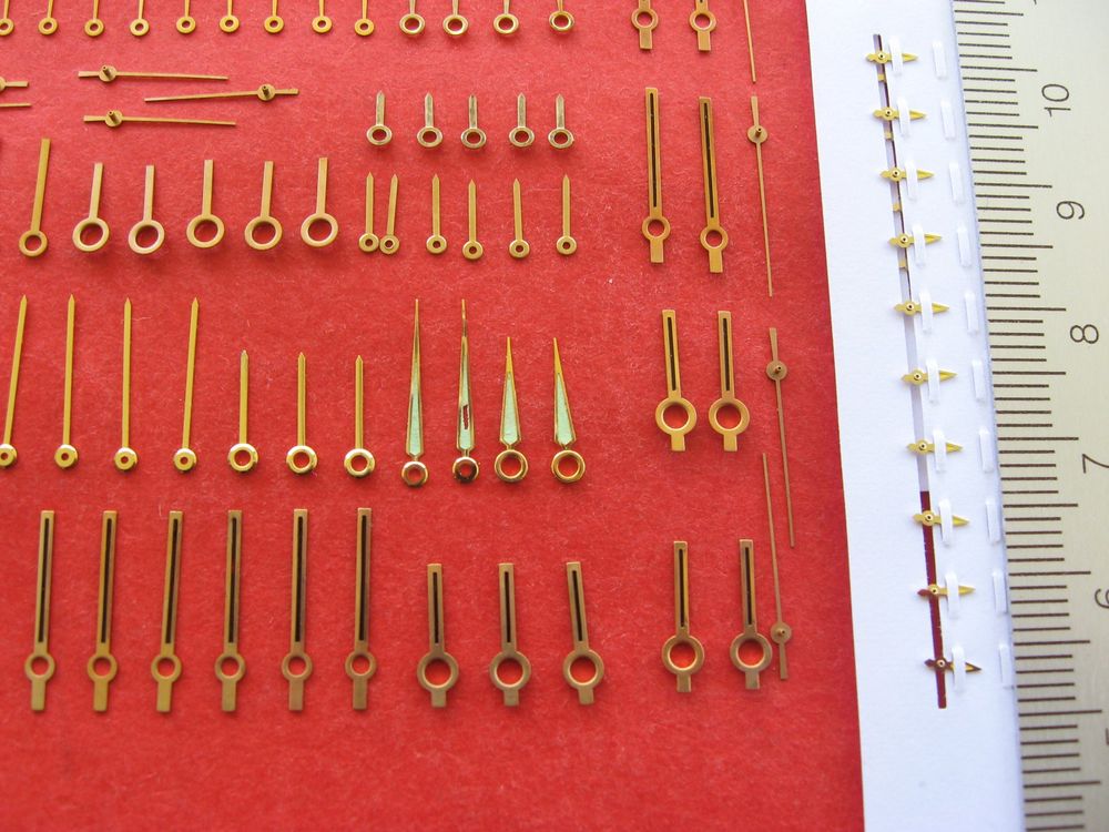 Vintage Klein- Uhren Zeiger goldfarben (11t) (Neu (gemäss Beschreibung ...