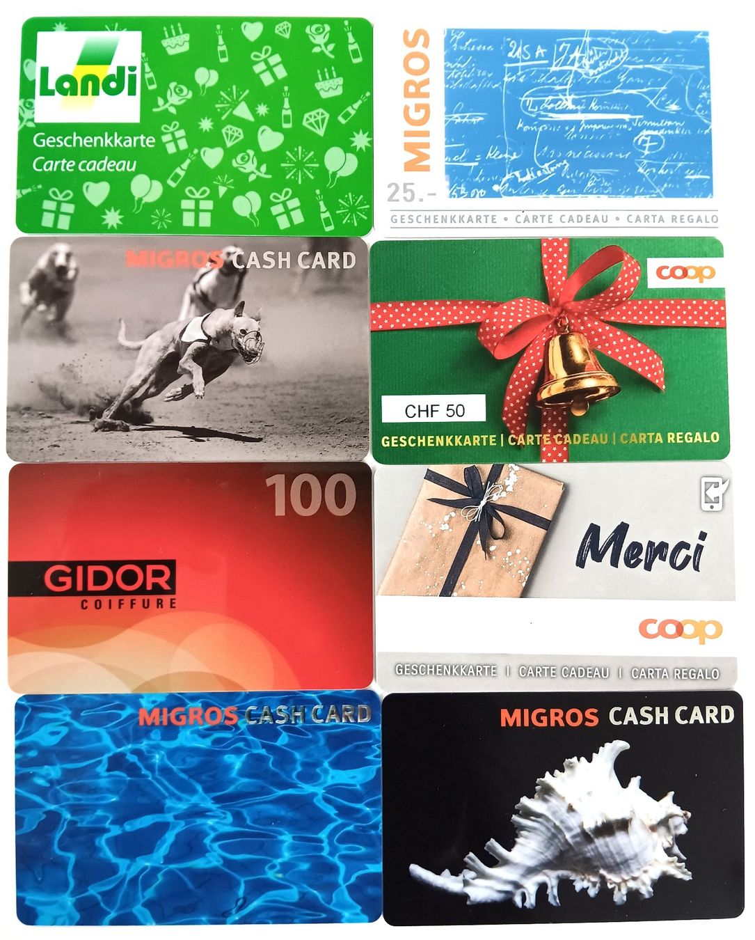 📌 Geschenkkarten Set - 10 (Gebraucht) in Matzingen für CHF 1 – mit Lieferung auf Ricardo kaufen