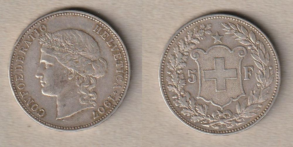 Grosser Fünfliber 1907 (Gebraucht) in Allschwil für CHF 155 – mit Lieferung auf Ricardo kaufen