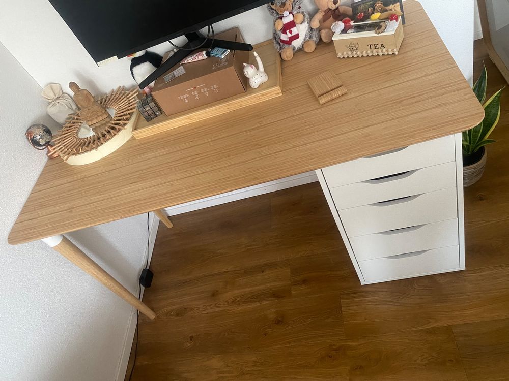 Desk and drawers IKEA HILVER + ANFALLARE + ALEX / Schreibtis (Gebraucht ...