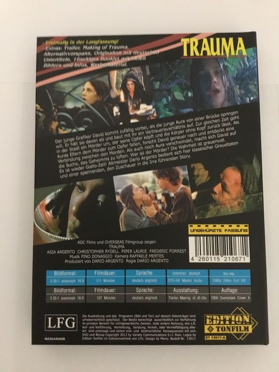 Trauma Blu Ray Mediabook 2 Disc (Neu (gemäss Beschreibung)) in Blauen ...