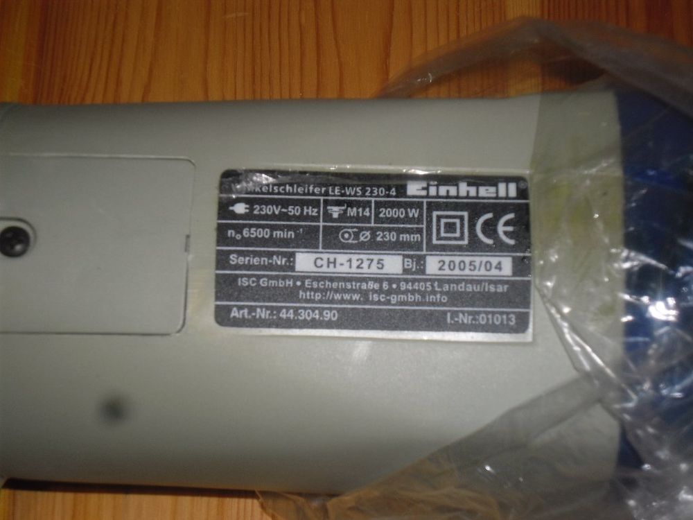 Winkelschleifer , Einhell LE-WS- 230-4, 2000Watt (Neu (gemäss ...