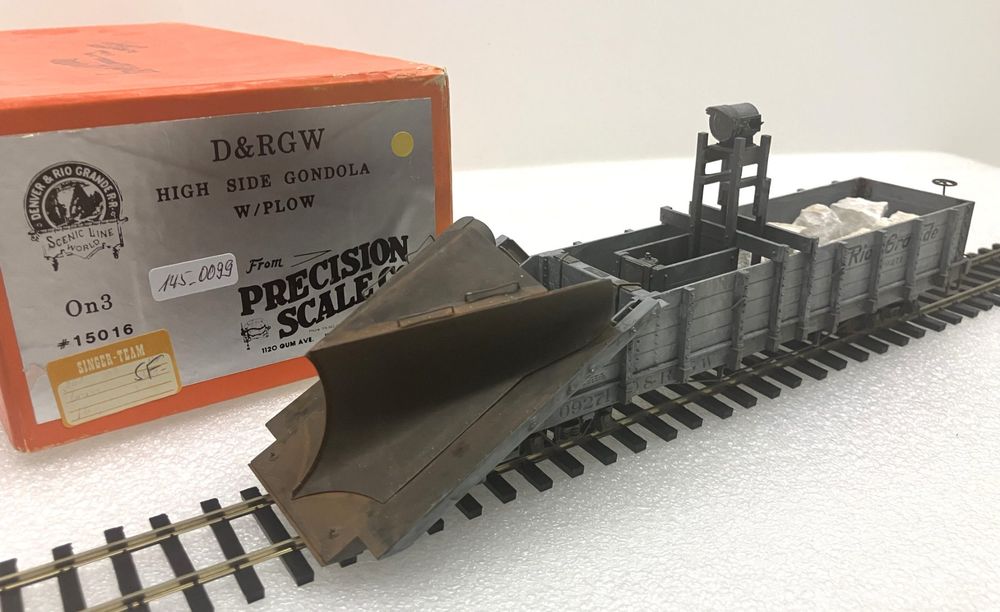 PRECISION SCALE 0N3= D&RGW 09271 High Side Gondola W/PLOW (Neu (gemäss ...