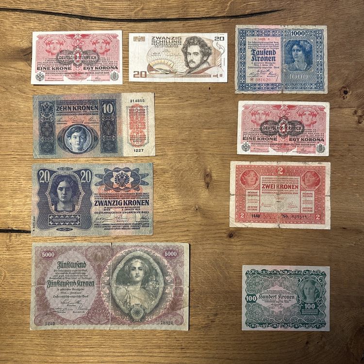 Austrian Banknotes / Österreichische Banknoten (Gebraucht) in ...