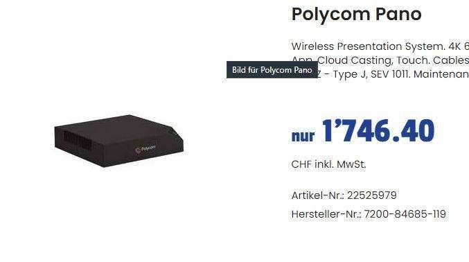 Polycom Pano WiFi Presentation system (Neu (gemäss Beschreibung)) in ...