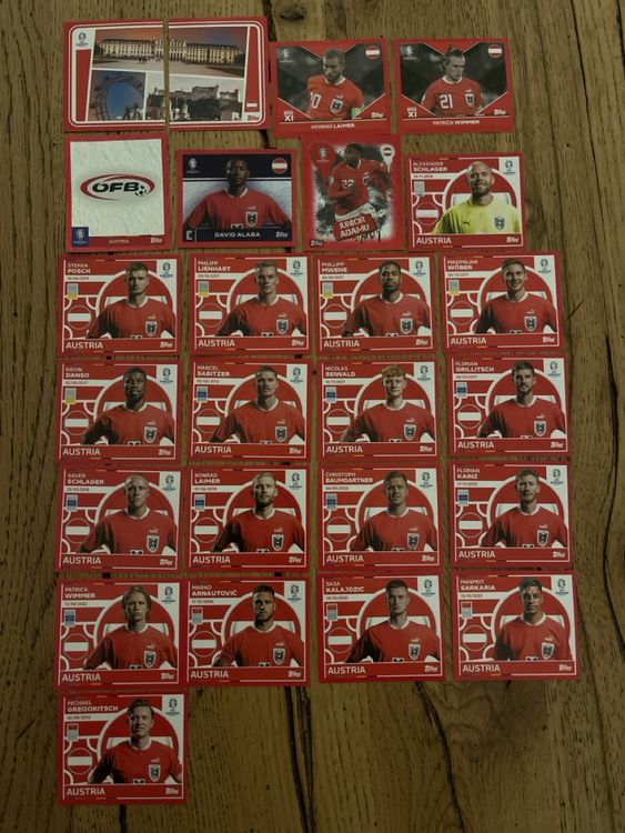 UEFA Euro 2024 Topps Sticker TEAM AUT KOMPLETT AUT P1- AUT21 | Kaufen ...