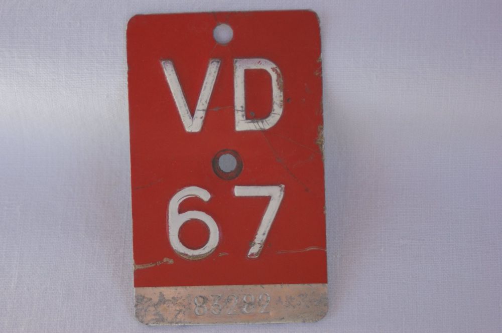 VD 67 - PLAQUE DE VELO - VELONUMMER - FAHRRADSCHILD - VD 67 | Kaufen ...