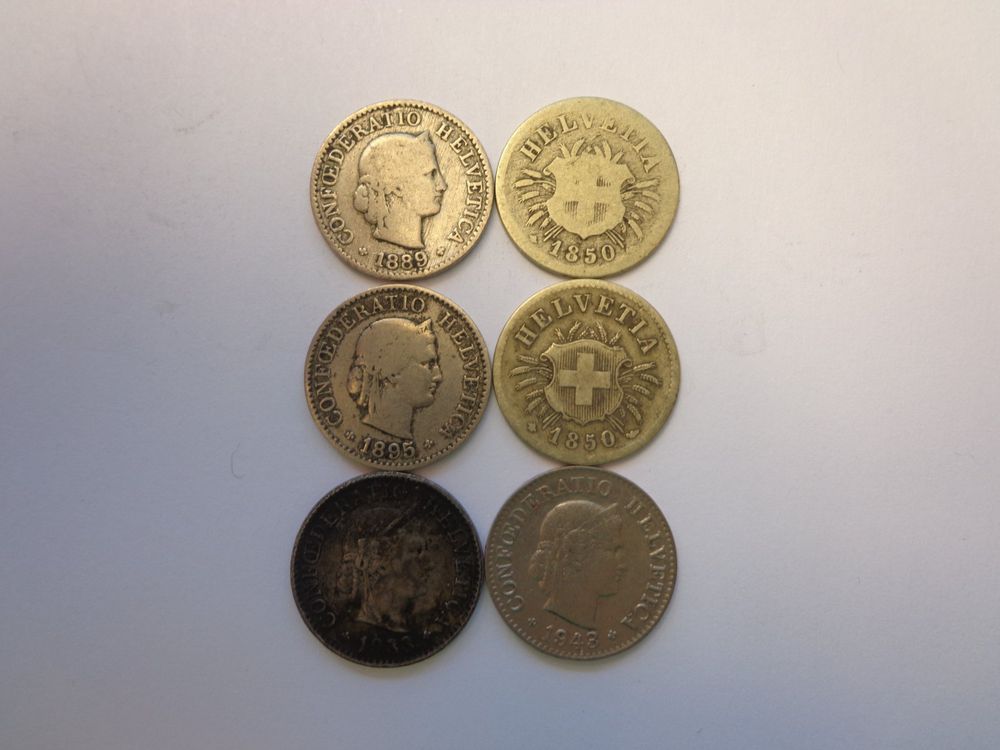 Münzen, Geld, Rappen, Franken, Sammlung, Antik (Gebraucht) in Andeer für CHF 28 – mit Lieferung ...