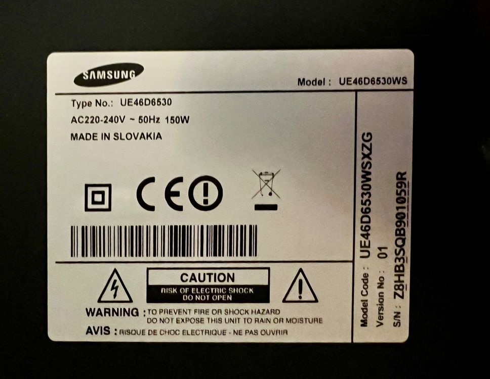 Samsung Smart TV - 46 Zoll Full-HD (UE46D6530) | Kaufen auf Ricardo