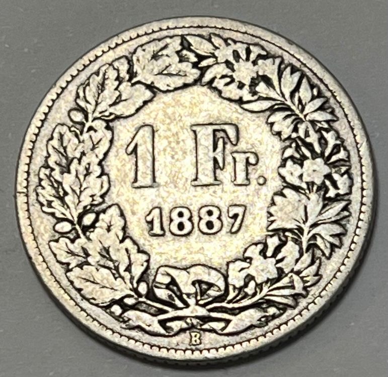 1 Franken - stehende Helvetia - 1887 B (Silber .835) (Gebraucht) in ...