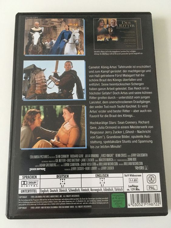 Der 1. Ritter (DVD) Sean Connery, Richard Gere (Gebraucht) in Arbon für CHF 3 – mit Lieferung ...