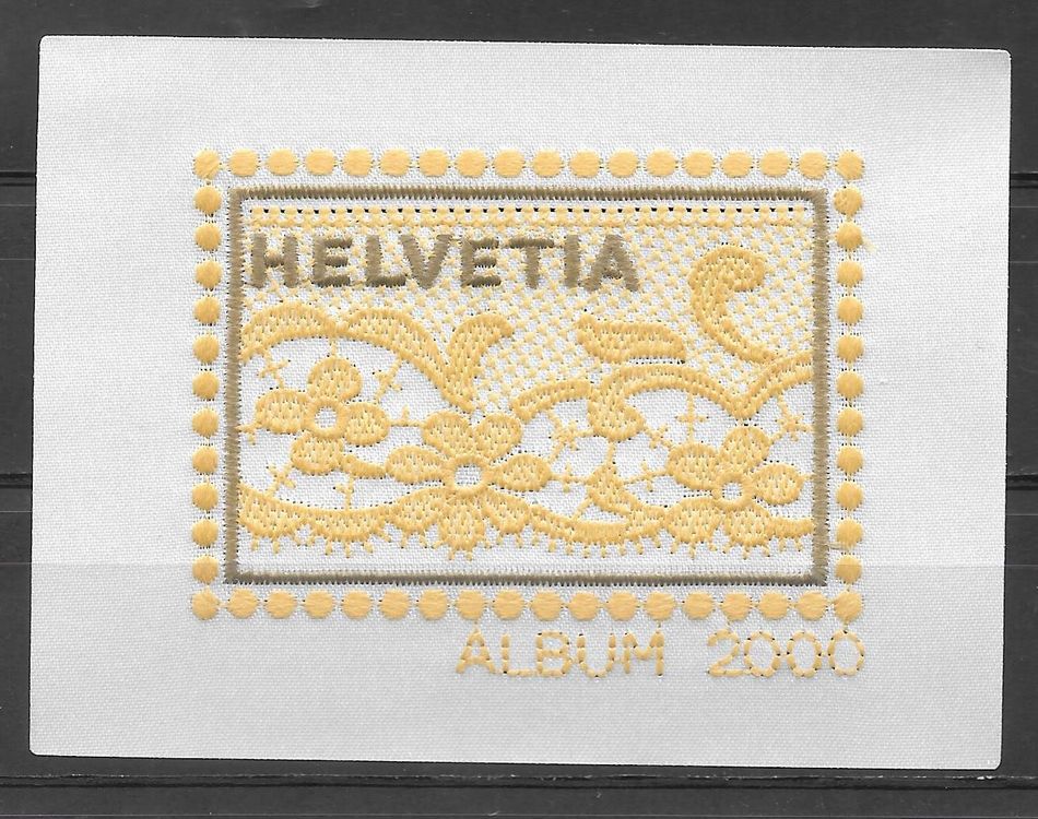 Vignette aus PTT-Jahresalbum 2000 ** Stickerei (Neu (gemäss ...