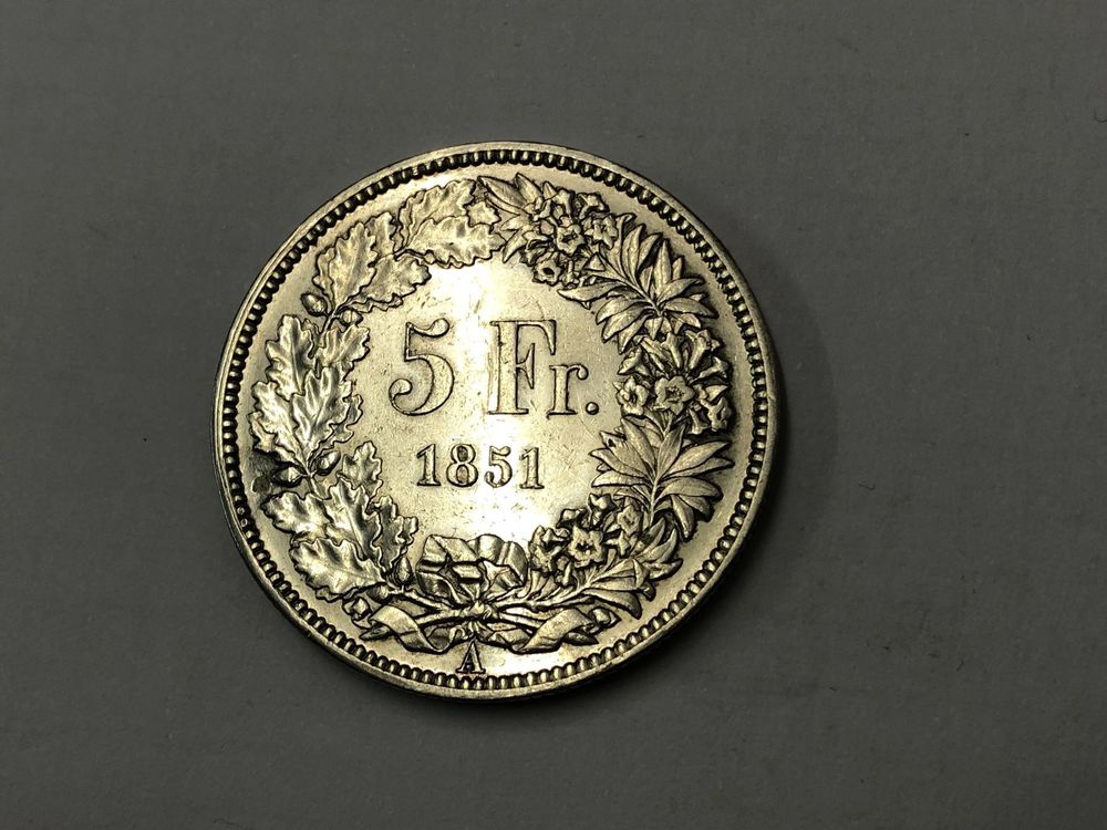 Schweiz - 5 Franken 1851 (Gebraucht) in Zürich für CHF 205 – mit Lieferung auf Ricardo kaufen