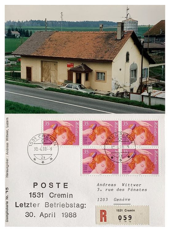 Cremin Broye-Vully Lucens Vaud Waadt Letzttag Post PTT (Neu (gemäss ...