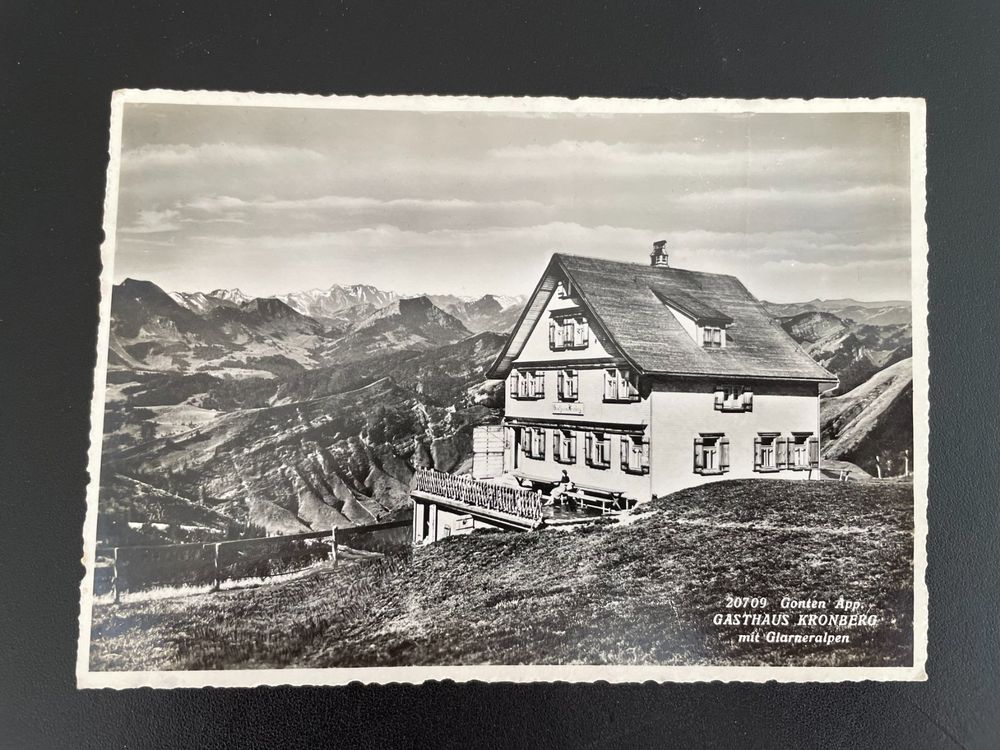 AK AI Gonten, Gasthaus Kronberg mit Glarneralpen (Gebraucht) in Thal für CHF 1 – mit Lieferung ...