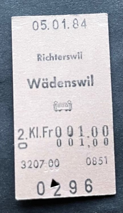 Richterswil Wädenswil/ Billett 1983 (Gebraucht) in Wabern für CHF 1.5 – mit Lieferung auf ...