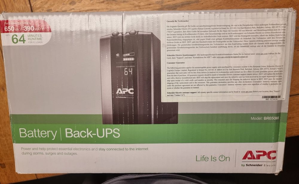 APC Back-UPS Pro, 650 VA, 390 W, Line-Interaktive USV (Neu und ...
