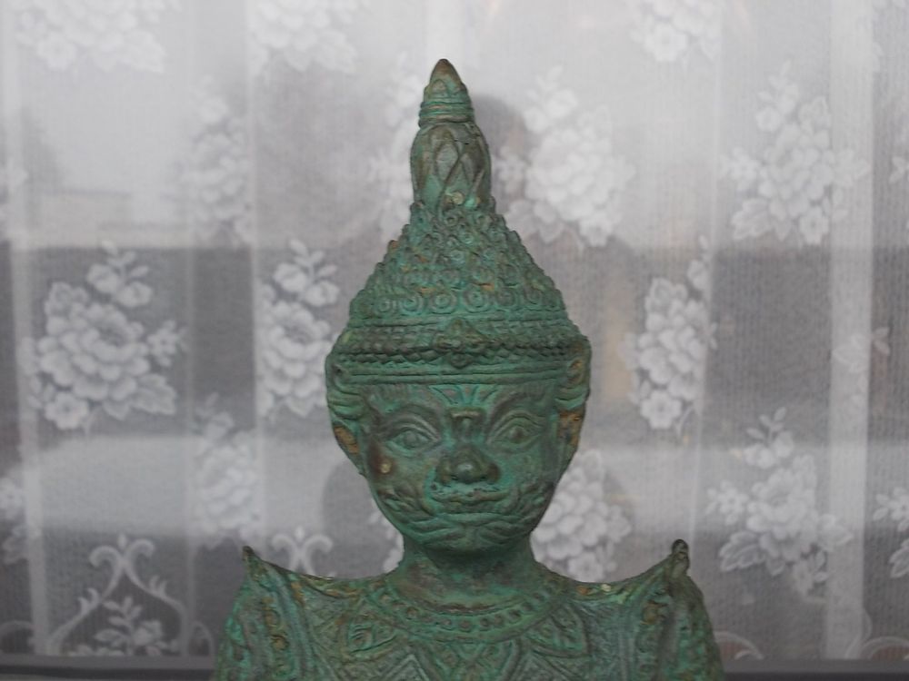 34 cm Thailändische Bronze Skulptur *Krieger* Tempel Wächter (Gebraucht ...