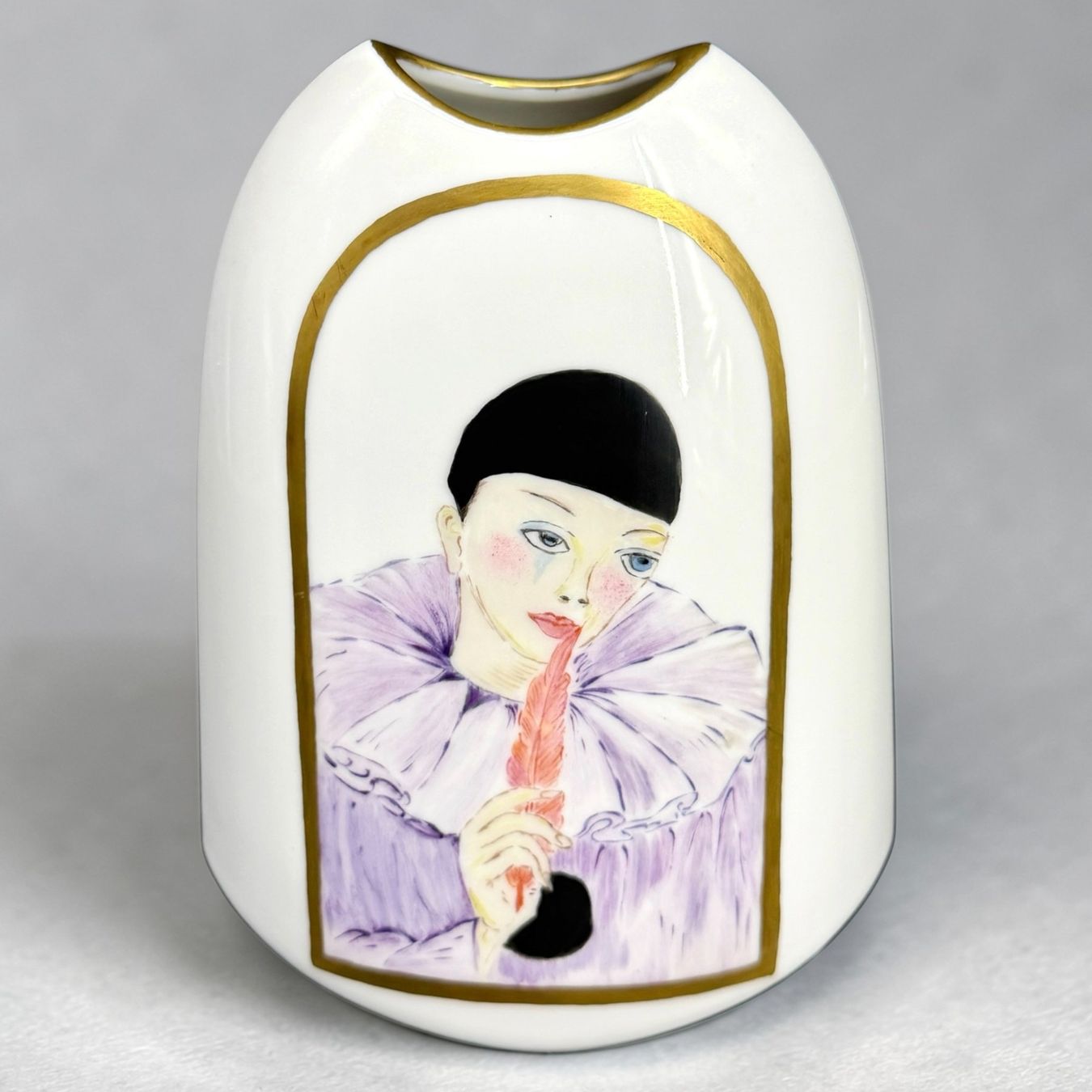 Vase Pierrot porcelaine peint main FARDEL Chriatiane (D'occasion) à ...