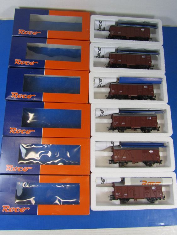Roco H0, 6 Stk. SBB, Gs Güterwagen 56061. Top. (Neu (gemäss ...