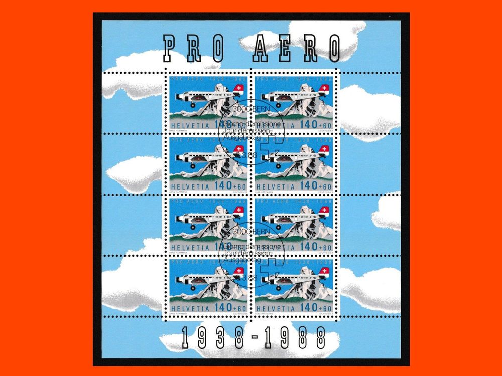 Bogen "Flugpost Pro Aero F 49" (1988) (Neu (gemäss Beschreibung)) in Dübendorf für CHF 3 – mit ...