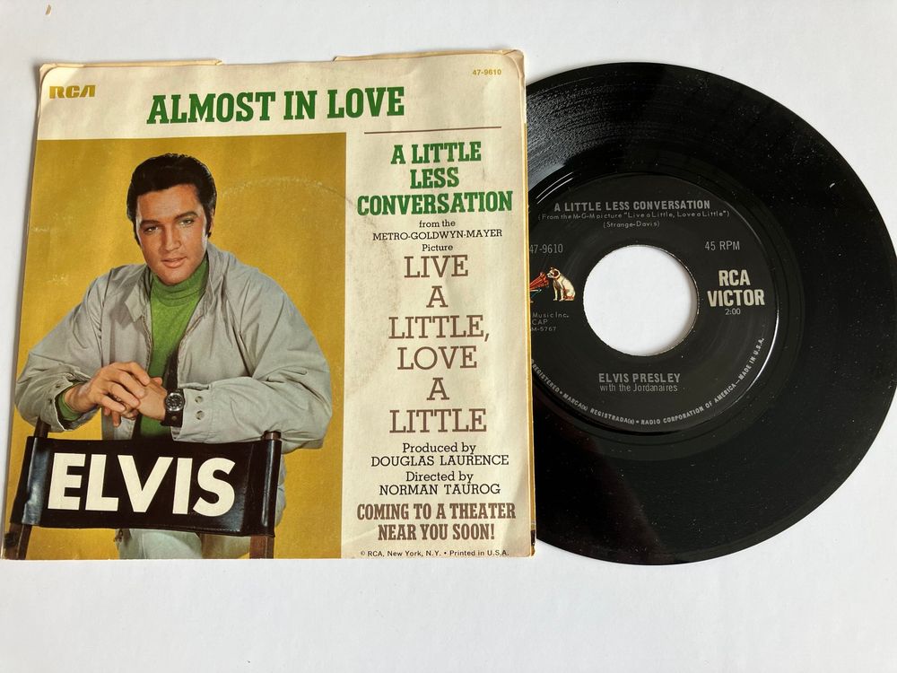 Elvis Presley Single / Little Less Conversation - USA (Gebraucht) in ...