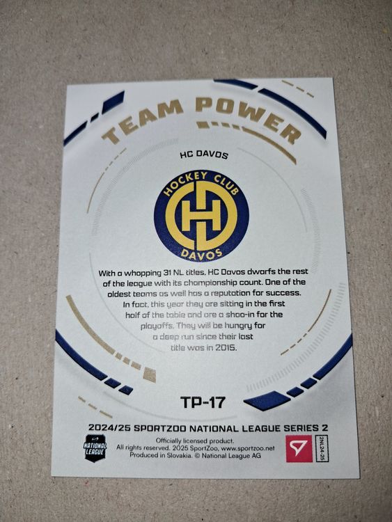 Sportzoo National League 24/25, Team Power, HC Davos (Neu (gemäss ...