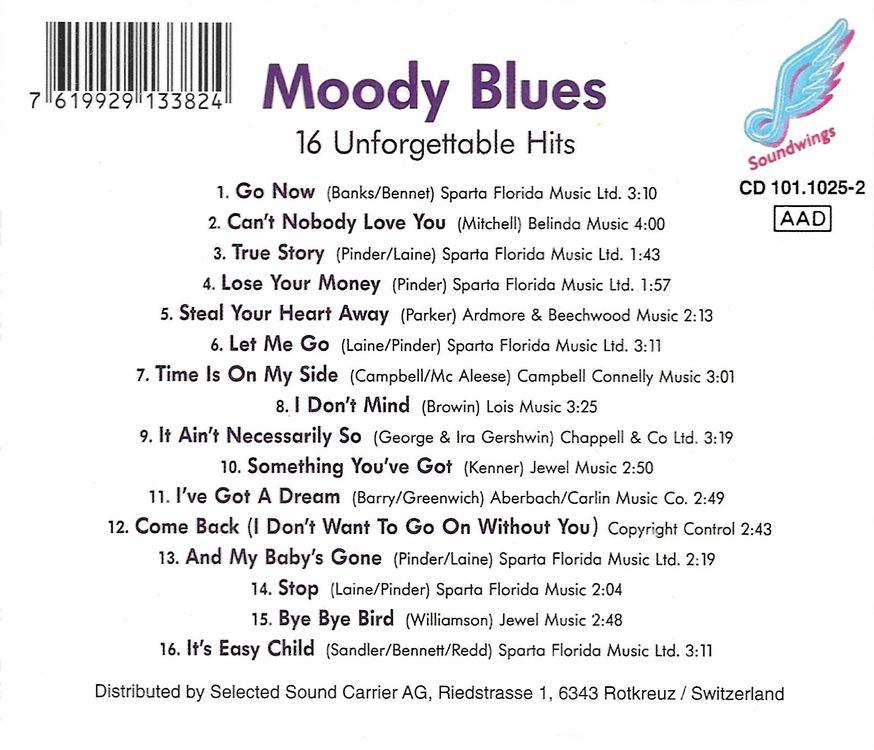Moody Blues - 16 Unforgettable Hits (Gebraucht) in Savagnier für CHF 2 ...