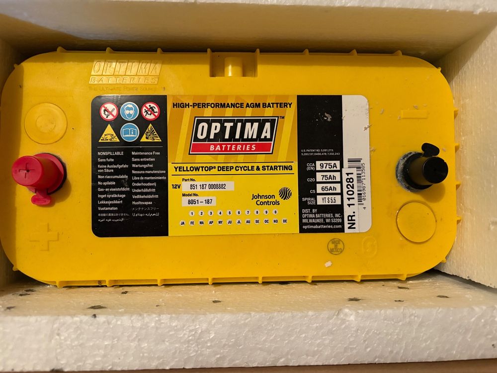 Optima YellowTop AGM Batterie 75Ah 850A (Neuwertig) (Neu und ...