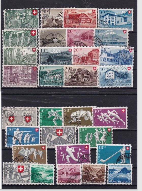 Pro Patria 1946-1952 oblitéré - cote 290 | Kaufen auf Ricardo