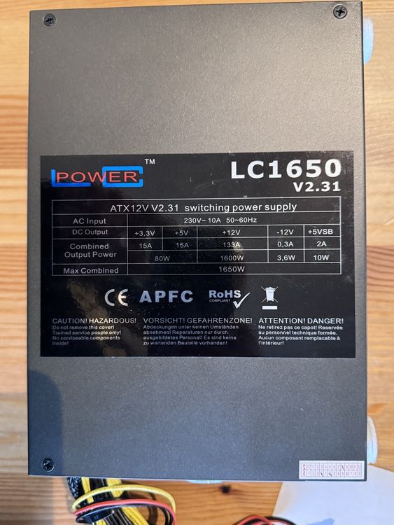LC-Power LC1650 V2.31 Mining-Edition 1650W ATX 2.31 (Gebraucht) in ...