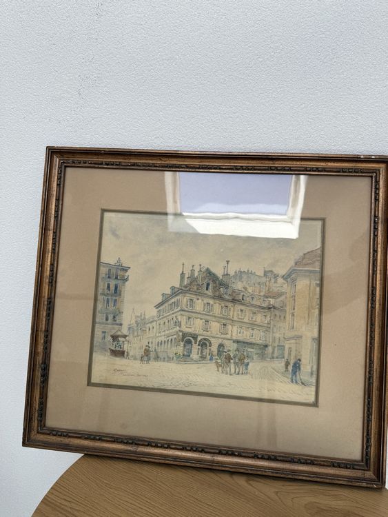 Antique tableaux signé aquarelle | Kaufen auf Ricardo