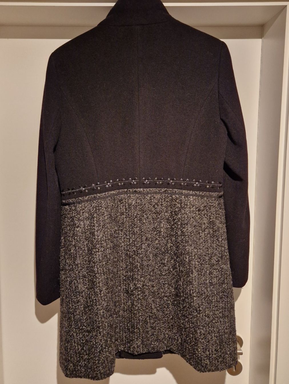 GERRY WEBER Wollmantel mit Alpaka – Schwarz/Grau – Gr. 38 (Gebraucht ...